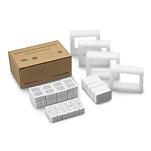 VinDox Cat Fountain Replacement Filter, 16 Cat Fountain Carbon and 4 Foam Pre-Filter for Ceramic/Cupcake Cat Fountain Drinking Fountain Porcelain (16 Packs)