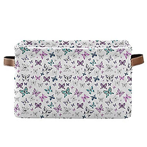 Kigai Storage Basket Butterfly Storage Bin with Handle, Large Storage Cube Collapsible for Shelves Closet Bedroom Living Room 1PC