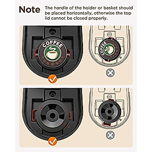 Famiworths Mini Coffee Maker Single Serve, Instant Coffee Maker One Cup for K Cup & Ground Coffee, 6 to 12 Oz Brew Sizes, Capsule Coffee Machine with Water Window and Descaling Reminder, Black