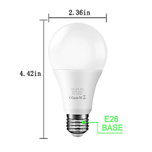 ProPOW Dusk to Dawn Light Bulb, Sensor LED Bulbs Smart Lights Bulb 5W A19 Automatic On/Off, Indoor/Outdoor Lighting Lamp for Porch Garage Driveway Yard Hallway(E26,Soft White,2-Pack)