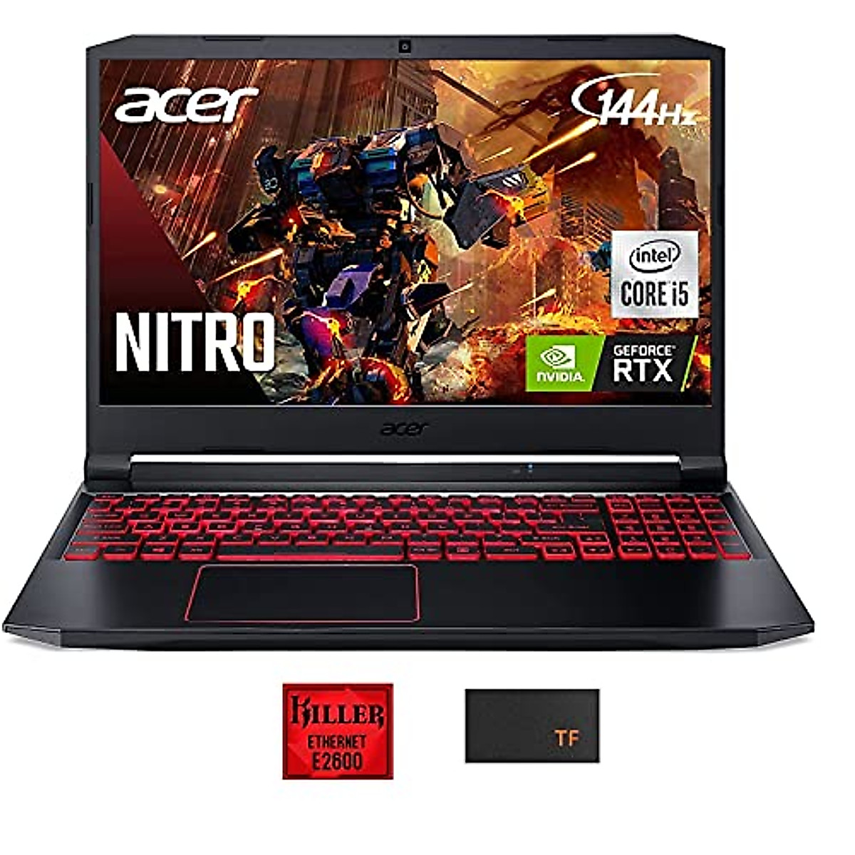 Acer Newest Nitro 5 Premium Gaming Laptop: 15.6" FHD 144Hz IPS Display, Intel Gaming H Core i5-10300H, 16GB RAM, 512GB SSD+1TB HDD, GeForce RTX 3050, WiFi-6, Backlit-KYB, DTSX, Cool Tech, Win10H, TF