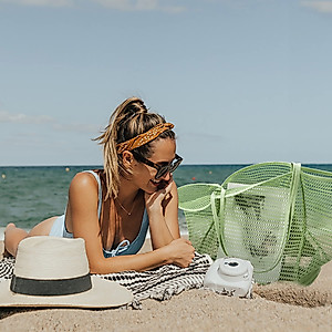 KALIDI Beach Mesh Tote Bag, Casual Tote Bag Hobo Women Foldable MAX 23L Shoulder Grocery Bag For Beach Picnic Vacation