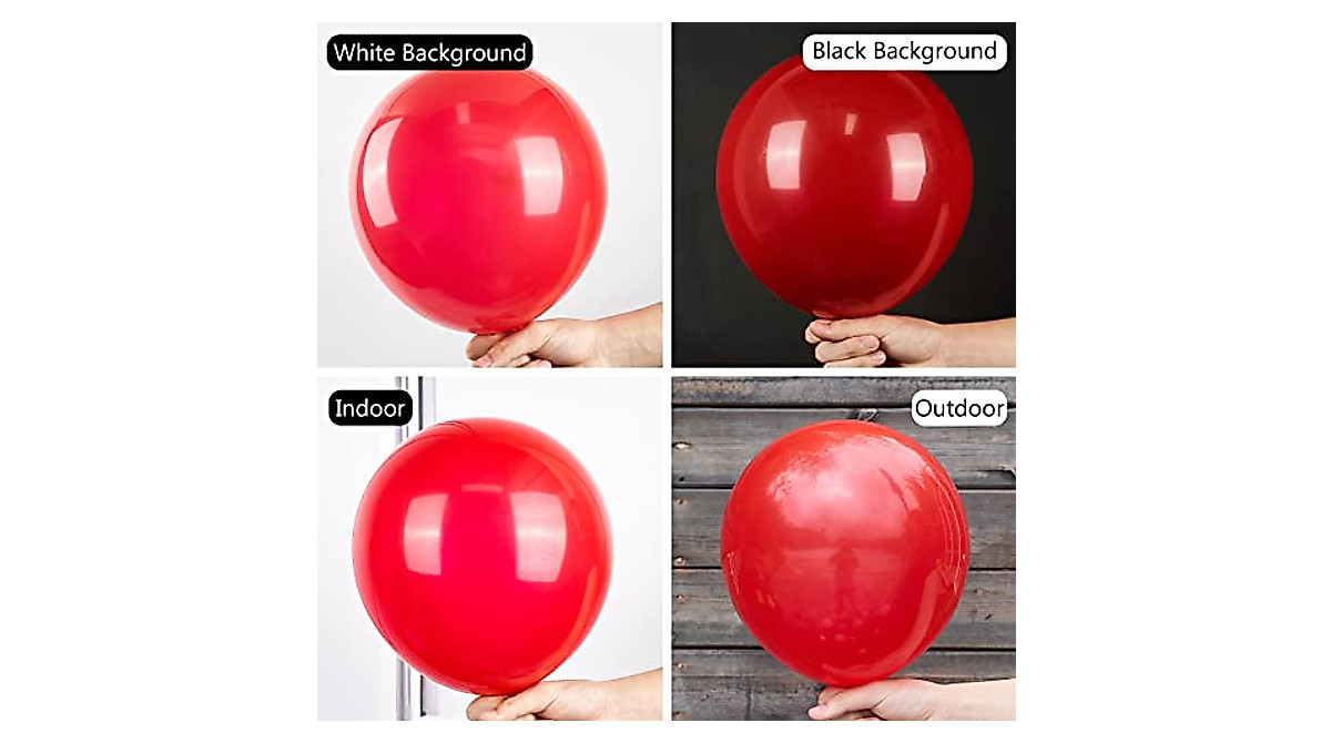 PartyWoo Red Balloons, 100 pcs Matte Red Balloons Different Sizes Pack ...