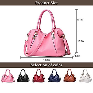 Hobo Handbags for Women Soft PU Leather Purses and Handbags Fashion Large Shoulder Bag Top Handle Tote Bags for Girls (Red)