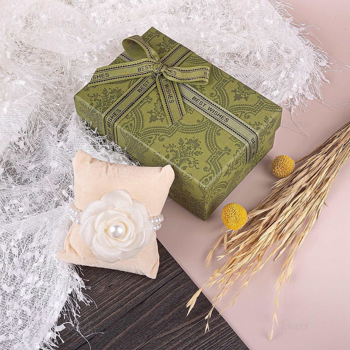 AUEAR, 10 Pack Beige Velvet Watch Pillows Small Jewelry Displays Pillow Bracelet Bangle Cushions Display Pillow for Jewelry Gift Box