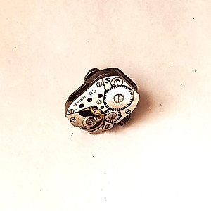 Steampunk Tie Pin Small Vintage Watch Movement Father's Day Tie Tack Lapel Pin Mechanical Jewel