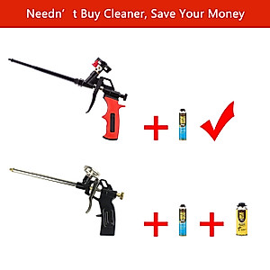 SocsPark Needn't Clean Foam Gun, Pu Expanding Foaming Gun, Upgrade Caulking Gun, Heavy Duty Spray Foam Gun, Metal Body Covered with PTFE, Suitable for Caulking, Filling, Sealing, Home and Office Use
