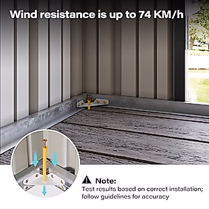 LAUSAINT HOME Outdoor Storage Sheds 6x4FT, Waterproof Metal Storage Tool Bike Sheds with Lockable Door for Backyard, Garden, Patio and Lawn, Brown