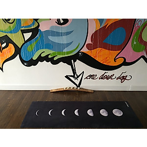 Black Lunar Mat by Yoga Zeal - Luxuriously Soft, Thick, Non-Slip, Hot Yoga Mat. Eco Printed. Designed to grip better with a sweaty yoga practice