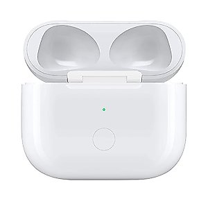 Wireless Charging Case Replacement Compatible with AirPod 3rd Generation, Air Pod 3 Charger Case with Bluetooth Pairing Sync Button Without Earbuds, White