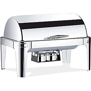 UZOURI Food Warmer, Chafing Dish Stainless Steel Chafing Dish Set Buffet Silver Catering Warmer Set, Rectangle Chafing Dish for Party