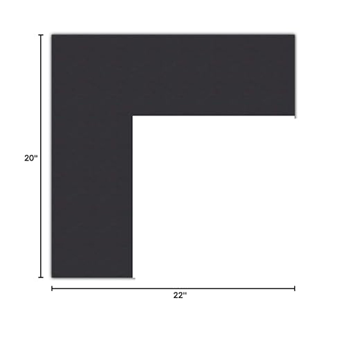 20x22 Smooth Black / Black Custom Mat for Picture Frame with 16x18 opening size (Mat Only, Frame NOT Included)