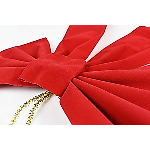 Red Velvet Christmas Bow 9-inch X 16-inch, 20 Pack of Holiday Bows