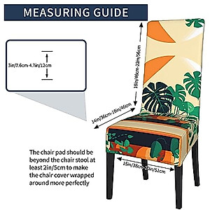 Cartoon Turtle Back Bamboo Pattern Elastic Polyester Ammonia Dining Chair Cover - Protection Cover for Dining Chair Removable