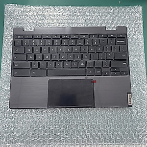 F-HONG ELECTRONIC CO LIMITED New Genuine Replacement for Lenovo Chromebook 100E 2nd Gen MTK Laptop Upper Case Palmrest Keyboard Touchpad Assembly Part 5CB0U26489 5CB0X55485, Black, 11.6 inch