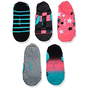 Disney womens Lilo & Stitch 5 Pack No Show Casual Sock, Assorted Pink Multi, 11-Sep US