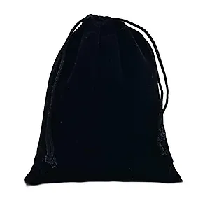 HORNO 5 Pack Black Velvet Travel Carry Headphones Pouch Bag with Drawstring