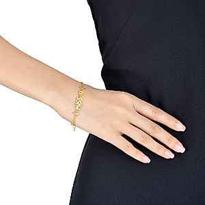 CHOW SANG SANG 999.9 24K Solid Gold Price-by-Weight 6.36g Gold Sweet Message 'I MISS YOU' Bracelet for Women 84310B | 7.4", (19 CM)