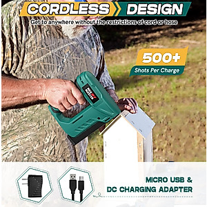 NEU MASTER Staple Gun Cordless, NTC0070 Li-ion Rechargeable Battery Staple Guns kit with Staples and USB Charger, Power Tacker for Upholstery, Material Repair, Decoration, Carpentry, Furniture DIY