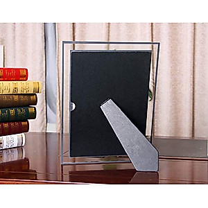 Cq acrylic 6x8 Glass Picture Frame,Silver Mirrored for Photo Display Stand on Tabletop,Pack of 2