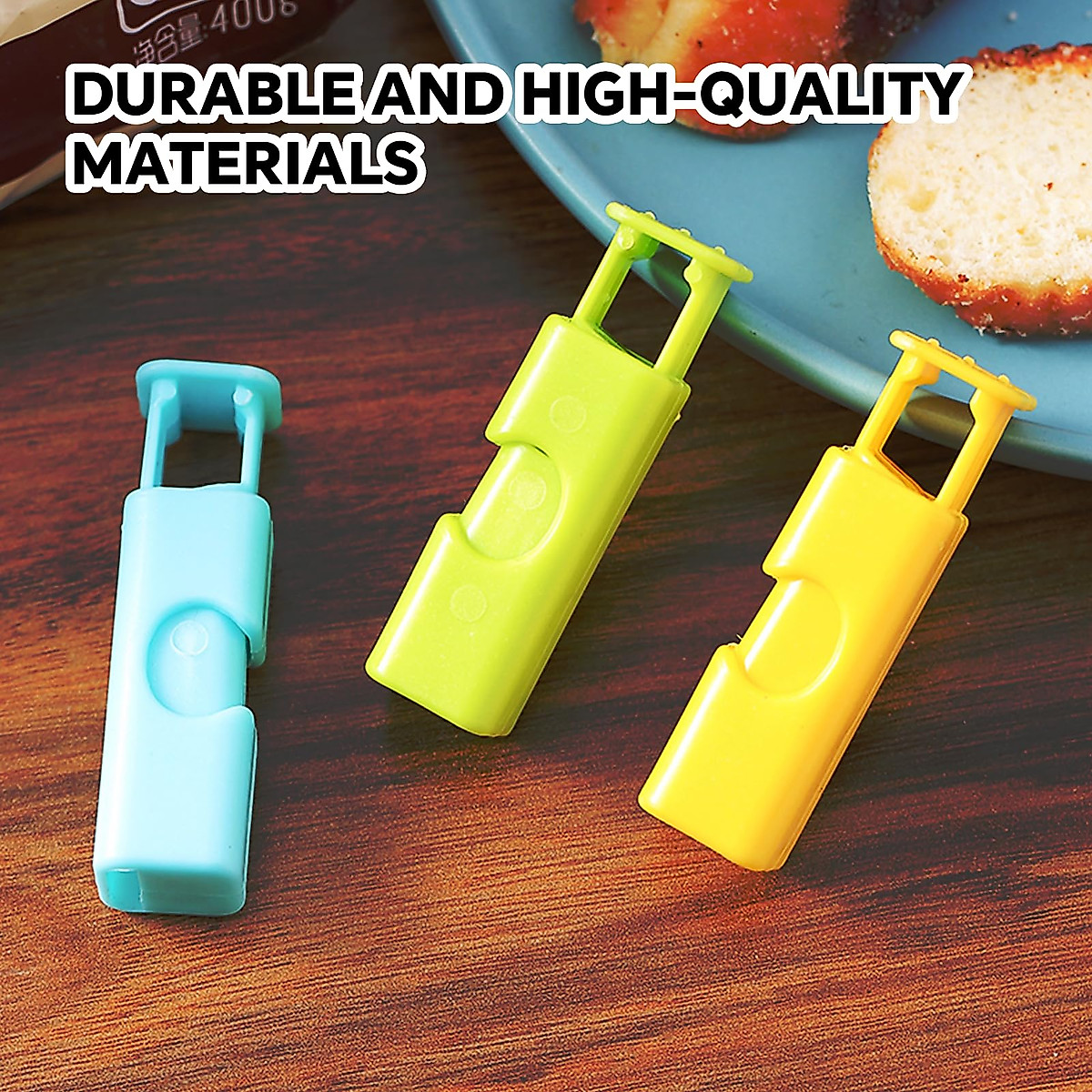 Yoben Bread Bag Clips Reusable,Kitchen Clips For Bags,Plastic Snack Bag Clips For Food Chips And Other Food Bags,Easy To Use General Bag Clips For Food Storage (4pcs)