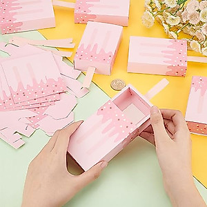 PH PandaHall Paper Ice Cream Shape Gift Boxes, 20 pcs 3.6x2 Inch Popsicle Mini Cartoon Candy Folding Paper Box Party Favor Candy Box for Halloween Birthday Wedding, Pink