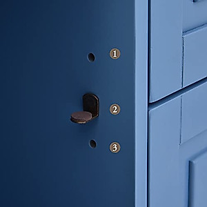 Merax Rolling Mobile Kitchen Island Cart with Wood Desktop and Storage Drawers, 53 Inch Width, Blue