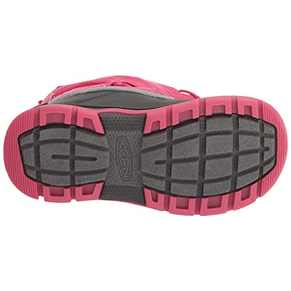 KEEN Snow Troll Insulated Waterproof Pull On Winter Boots, Fuchsia Purple/Silver, 2 US Unisex Big Kid