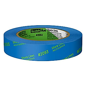 ScotchBlue Sharp Lines Multi-Surface Painter's Tape, 0.94 Inches x 60 Yards, Blue, Paint Tape Protects Surfaces and Removes Easily, Edge-Lock Painting Tape for Indoor and Outdoor Use (2093-24EC)