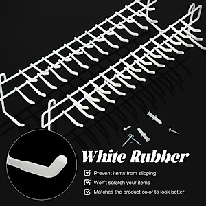 Gisafai 4 Pcs Tie Rack with Rubber Tips Wall Mount Belt Organizer for Closet 100 Hooks in Total Hanging Tie and Belt Rack Belt Hanger for Men Closet for Holding Belts Ties Scarves Handbags