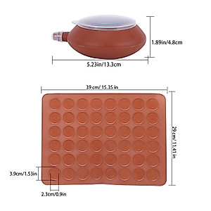 NACTECH 48 Capacity Macaron Silicone Baking Mats Non-Stick Macaron Baking Mold Macaron Baking Kit Food Safe with 1Pcs Decorating Pen 4 Nozzles