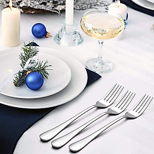 LIANYU Dinner Forks Set of 12, Stainless Steel Silverware Flatware Cutlery Forks, Table Forks 8 Inches, Mirror Finish & Dishwasher Safe