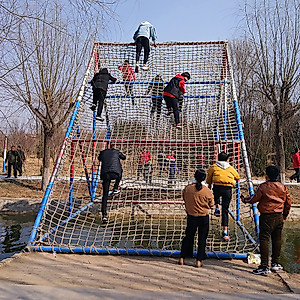 Hemp Rope Net Children's Climbing Net Hand-woven Protective Net Children's Stair Balcony Railing Fence Playground Safety Net Mesh Width 10cm Rope Thickness 6mm Various Sizes Are Available(Size:5x10m)