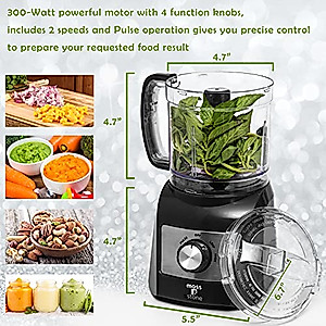 Moss & Stone 3 Cup Mini Food Processor, Strong Vegetable Chopper for Dicing, Chopping, Mincing, & Puree 350 Watts Mini Chopper With 2 Speeds, Perfect Baby Food Processor (Black)