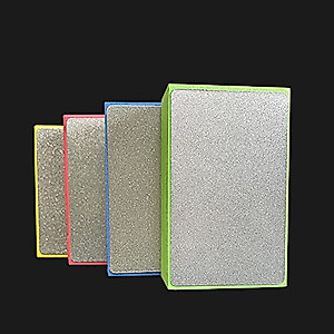 CALIDAKA 4pcs Diamond Hand Polishing Pads Diamond Sanding Block Kit Glass Grinding Pads for Sanding Concrete Glass Stone Granite Marble 60#,100#,200#,400#(as Shown)