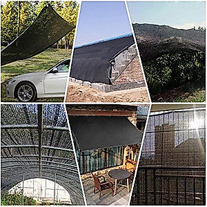 EMEKIAN 90% Black Sunblock Shade Cloth, UV Resistant Sun Shade Canopy with Grommets, 6.5 ft x 10 ft Outdoor Shade Mesh Cover Tarp for Garden, Greenhouse, Pergola, Backyard, Patio, Flowers Plants