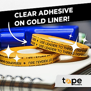 WOD RWATG20 General Purpose ATG Tape, 1/4 inch x 36 yds. (Set of 12 Rolls) Adhesive Transfer Tape Glider Refill Rolls Clear Adhesive on Gold Liner (Acid Free)