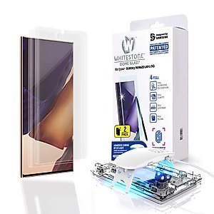DOME GLASS Galaxy Note 20 Ultra Screen Protector Full 3D Curved Edge Tempered Glass Shield [Liquid Dispersion Tech] Easy Install Kit for Samsung Galaxy Note 20 Ultra by Whitestone - Two Pack