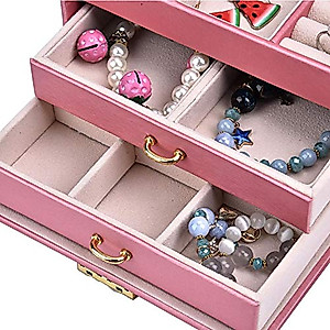 ZZYINH AN207 PU Leather Jewelry Watch Storage Box Watch Bracelet Earring Ear Stud Ring Necklace Holder Organizer Case Holder for Jeweler Small Jewelry