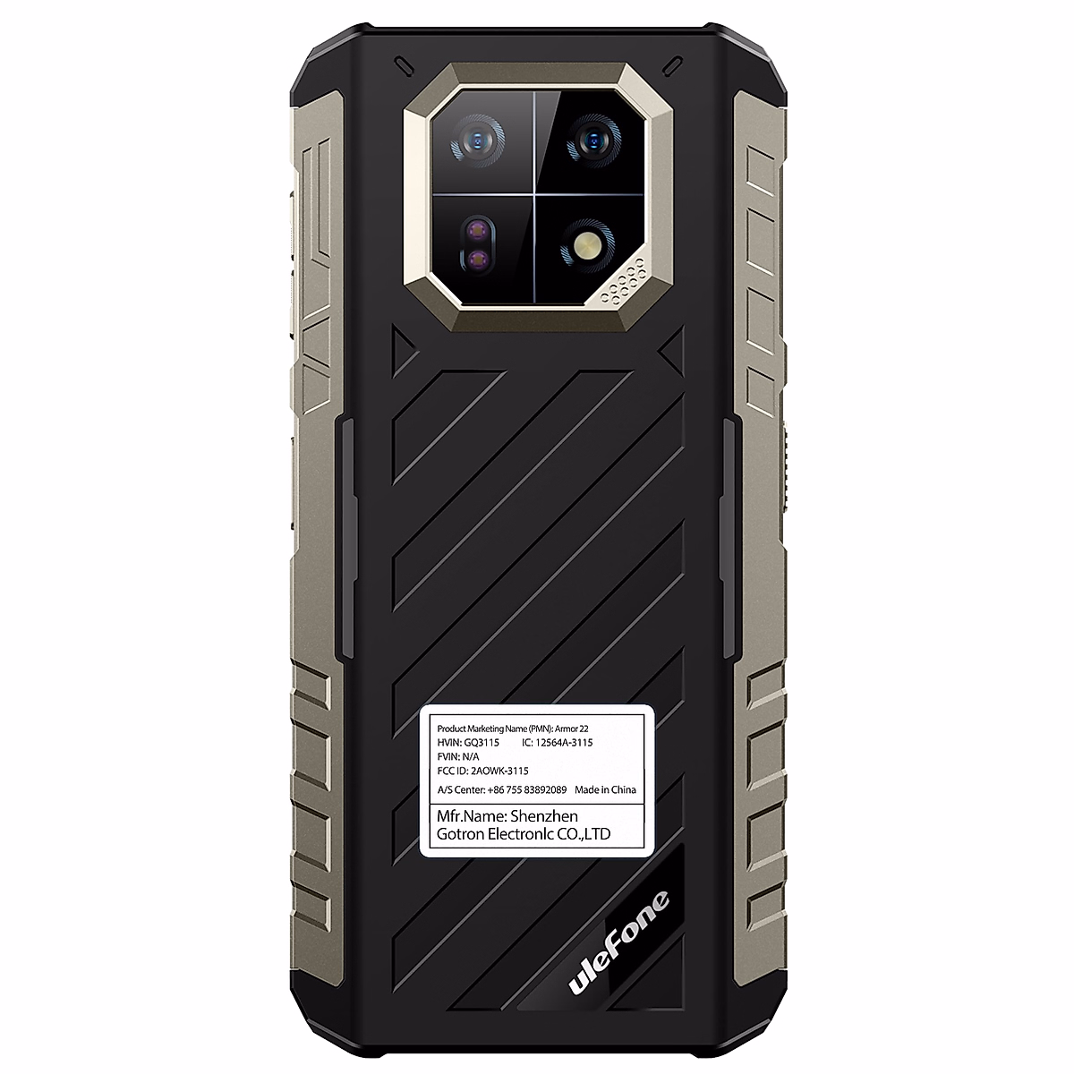 Ulefone Armor 22 Rugged Cell Phone Android 14, Up to 16+256GB, 64MP Night Vision Camera, 64MP Main Camera, 6600mAh, 120Hz Display, 4G LTE Smartphone (Black)