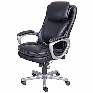 Serta® Smart Layers™ AIR Arlington Executive Chair, Leather, Black/Pewter
