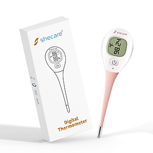 Shecare Digital Basal Body Thermometer for Ovulation,Fertility BBT Thermometer High Precision Oral Thermometer,Accurate 1/100th Degree Works with Shecare APP Basal Thermometer Basic Thermometer