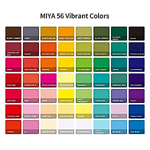 Miya Gouache Paint Set, 56 Colors x 30ml Unique Jelly Cup Design in a Carrying Case Perfect for Artists, Students, Gouache Opaque Watercolor Painting