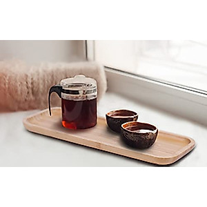 Bamboo Tray Bamboo Plates 13.8 x 5.9 x 1 Inches Serving Tray Elegant Appetizer Plates Steak Plate Coffee Tea Serving Tray Fruit Platters Party Dinner Plates Sour Candy Tray
