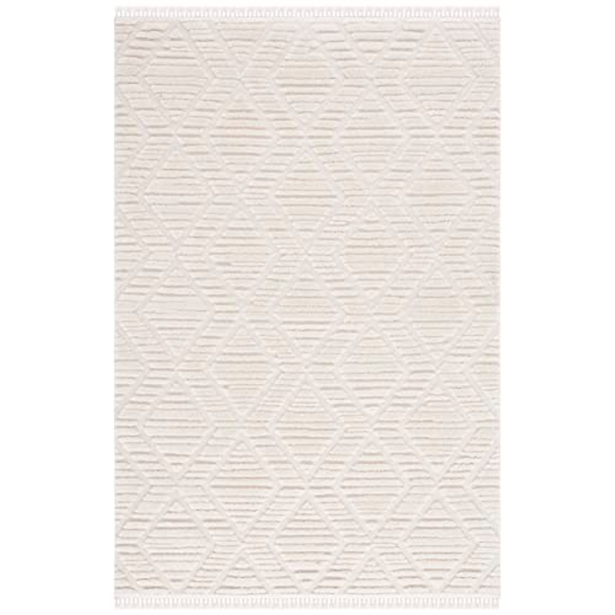 Safavieh Urban Collection Area Rug - 9' x 12', Ivory, Moroccan Rustic Tassel Fringe Design, Non-Shedding & Easy Care, Ideal for High Traffic Areas in Living Room, Bedroom (URB208A)