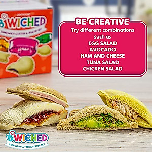 Sandwich Cutter and Sealer - Uncrustables Sandwich Maker - Great for Lunchbox and Bento Box - Boys and Girls Kids Lunch - Sandwich Cutters for Kids (Heart, Star, Mouse)