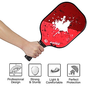 XS XSPAK Pickleball Paddles Set, USAPA Pickleball Rackets Set of 2 Feature a Premium Carbon Craft and Polymer Honeycomb Core, Including Bag and 4 Balls Gift Kit Men Women Kids Indoor Outdoor