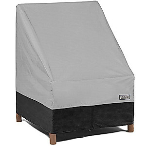 North East Harbor NEH Outdoor Patio Chair Furniture Cover - 29" W x 30" D x 36" H - Breathable Material, Sunray Protected, and Weather Resistant Storage Cover - Gray with Black Hem