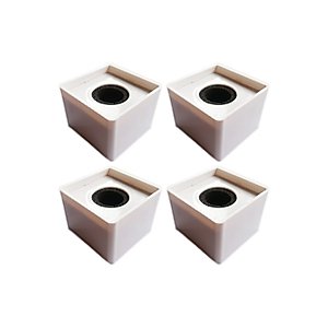 Actopus 4pcs White Microphone Cube Interview Square Mic Flag Studio Equipment