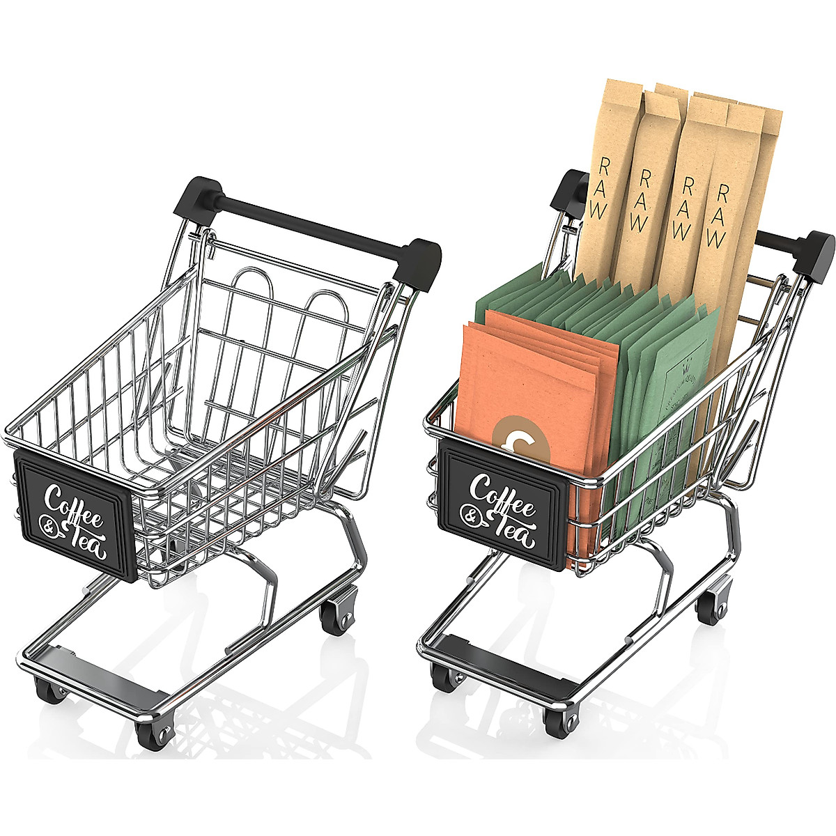 KUSOVILI Sugar Packet Holder, Metal Sweetener Container, Coffee Accessories for Restaurant and Home, Sugar Tea Bag Basket, Coffee Bar Organizer